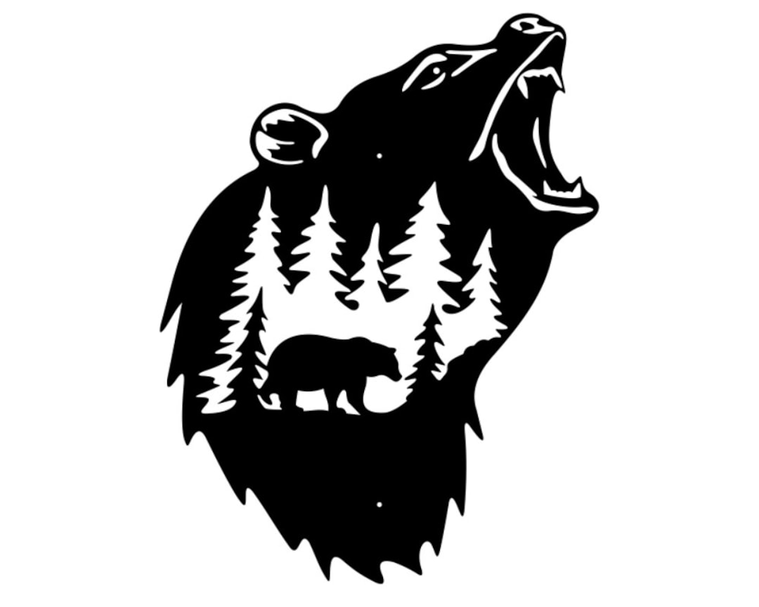 Bear Metal Wall Art, Metal Bear Decor, Metal Wall Art, Home Office ...