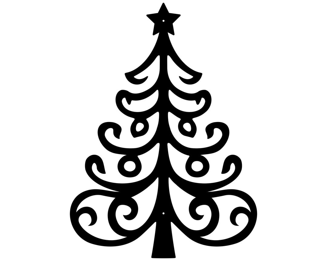 Metal Christmas Tree Art, Laser Cut Metal Sign, Holiday Wall Art ...