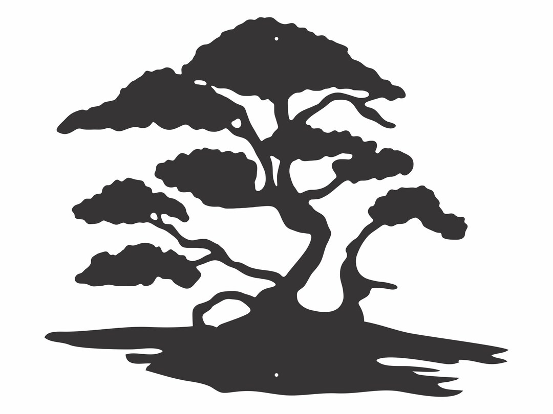 Bonsai Tree Metal Wall Sign, Metal Tree Wall Art, Outdoor Metal Wall ...
