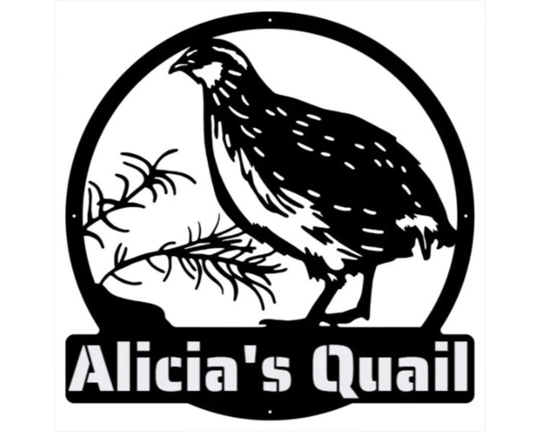 Quail Metal Sign, Custom Name Sign Bird Wall Art, Outdoor Wall Art ...