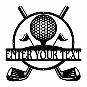 Personalized Golf Name Sign, Custom Metal Name Sign, Game Room ...