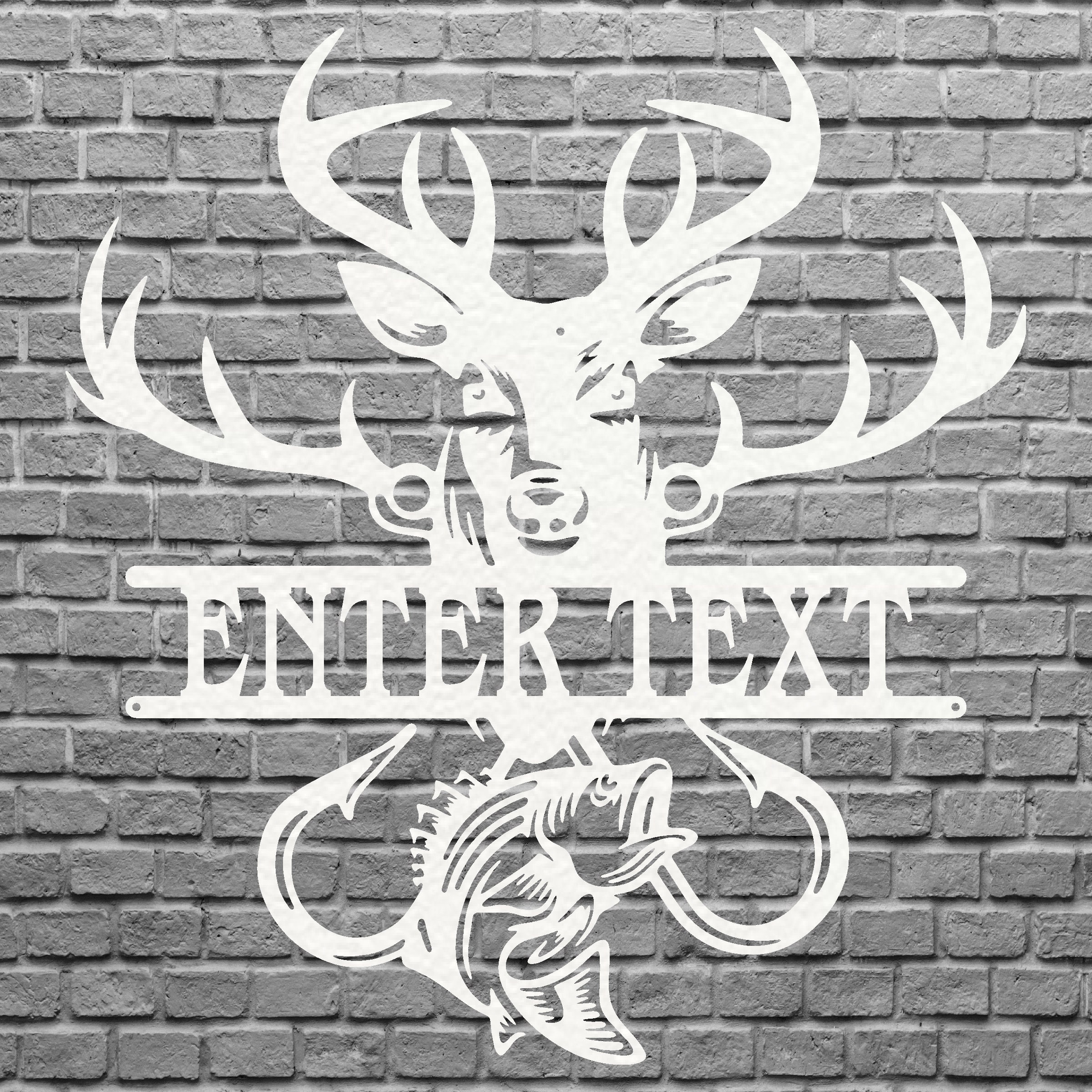 Custom Split Deer and Fish Sign | Fish Wall Art | Deer Metal Sign Wall ...