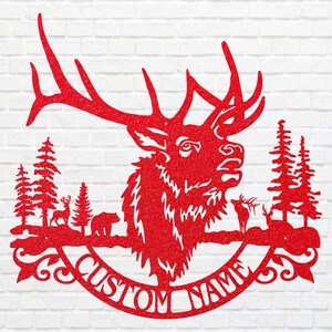 Custom Name Elk Wall Art, Wildlife Metal Art, Laser Cut Elk Custom ...