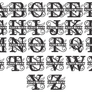 Split Monogram Custom Metal Wall Art | Metal Monogram Wall Decor | Name ...