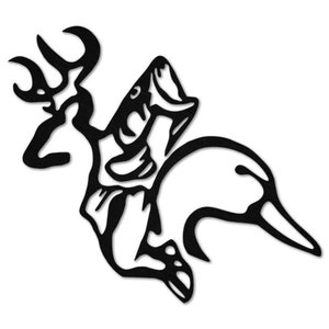 Deer, Fish and Duck Metal Sign, Deer Metal Wall Art, Duck Sign Metal ...