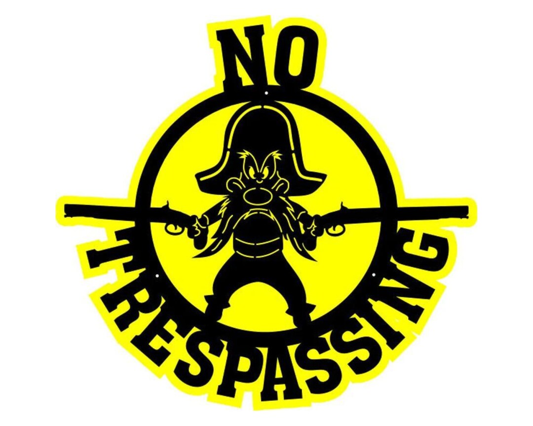No Trespassing Metal Wall Art, Metal Gun Sign, Outdoor Metal Art, No ...