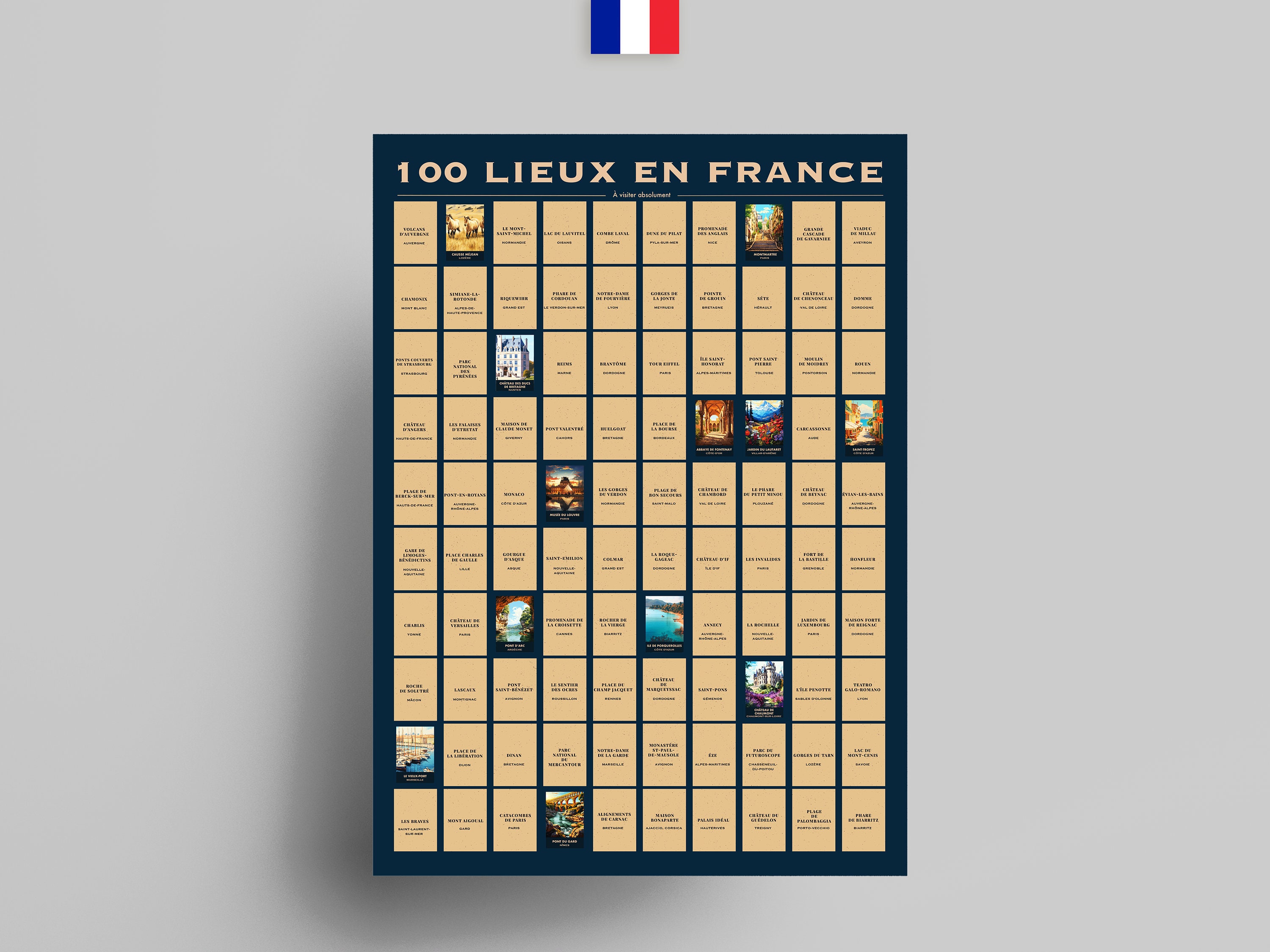 100 Lieux En France Poster à Gratter Cadeau De La France - Etsy
