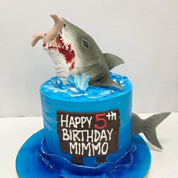 Shark Fondant Cake Topper - Etsy