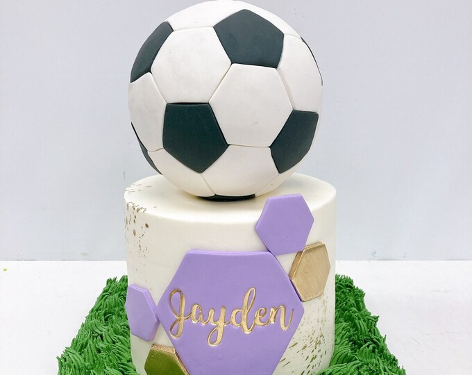 Fondant Soccer Ball Cake Topper Birthday Cake - Etsy