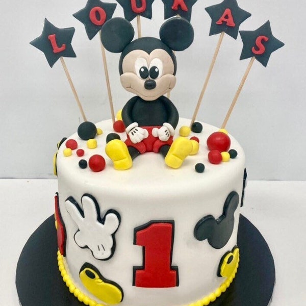 Mickey Mouse Fondant Head Cake Topper - Etsy