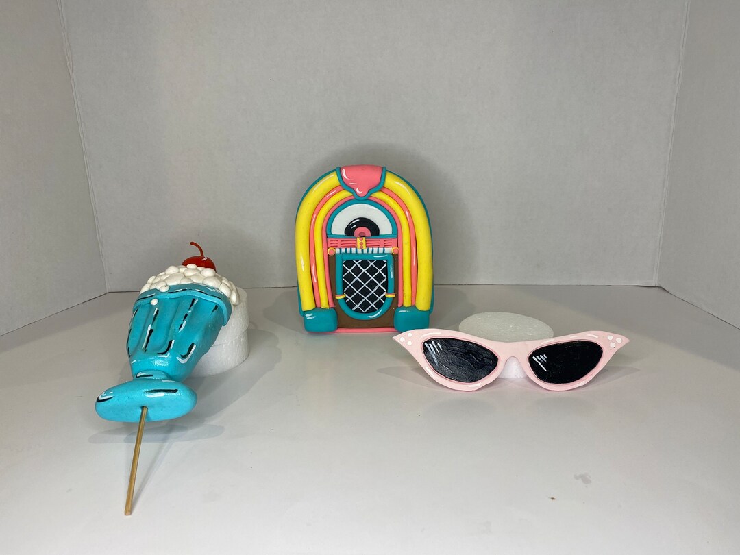 Fondant Grease Themed Cake Toppers Pink Ladies Cake 50s Cake - Etsy