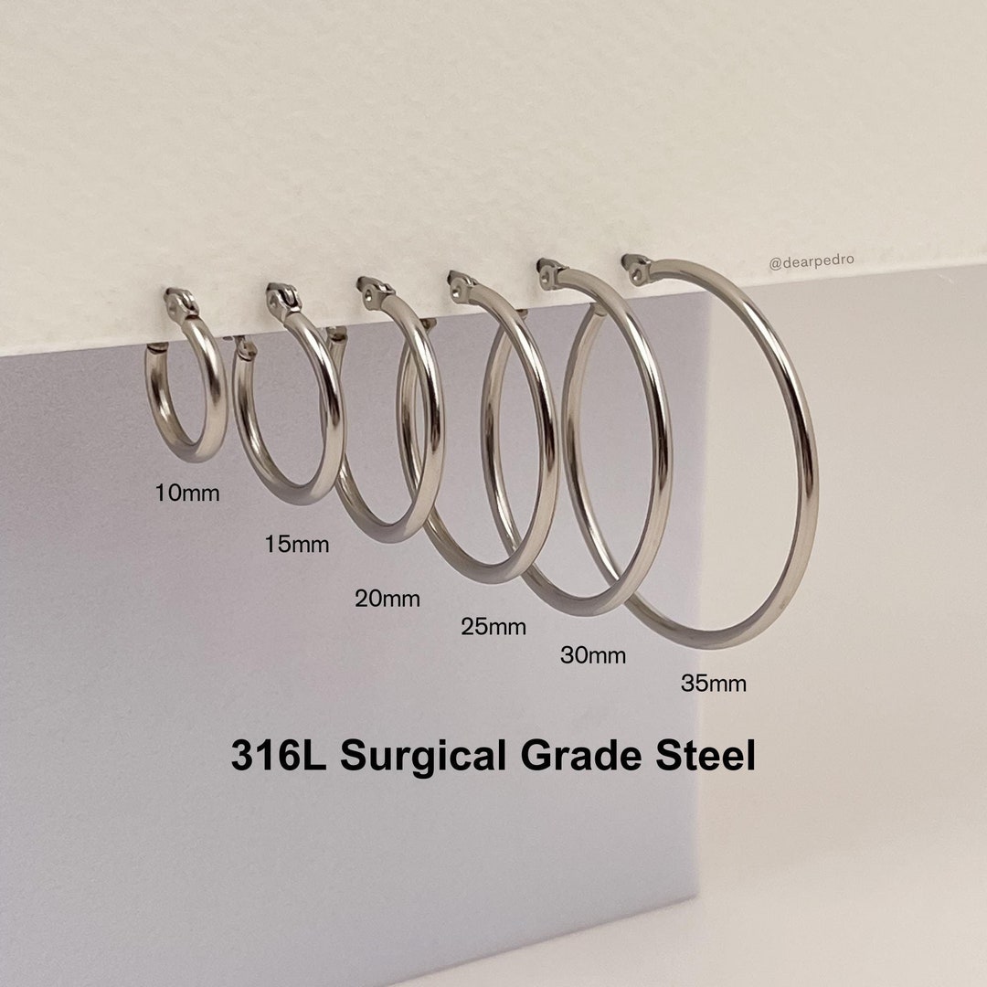 316L Stainless Steel Stackable Hoop Earrings | Hypoallergenic ...