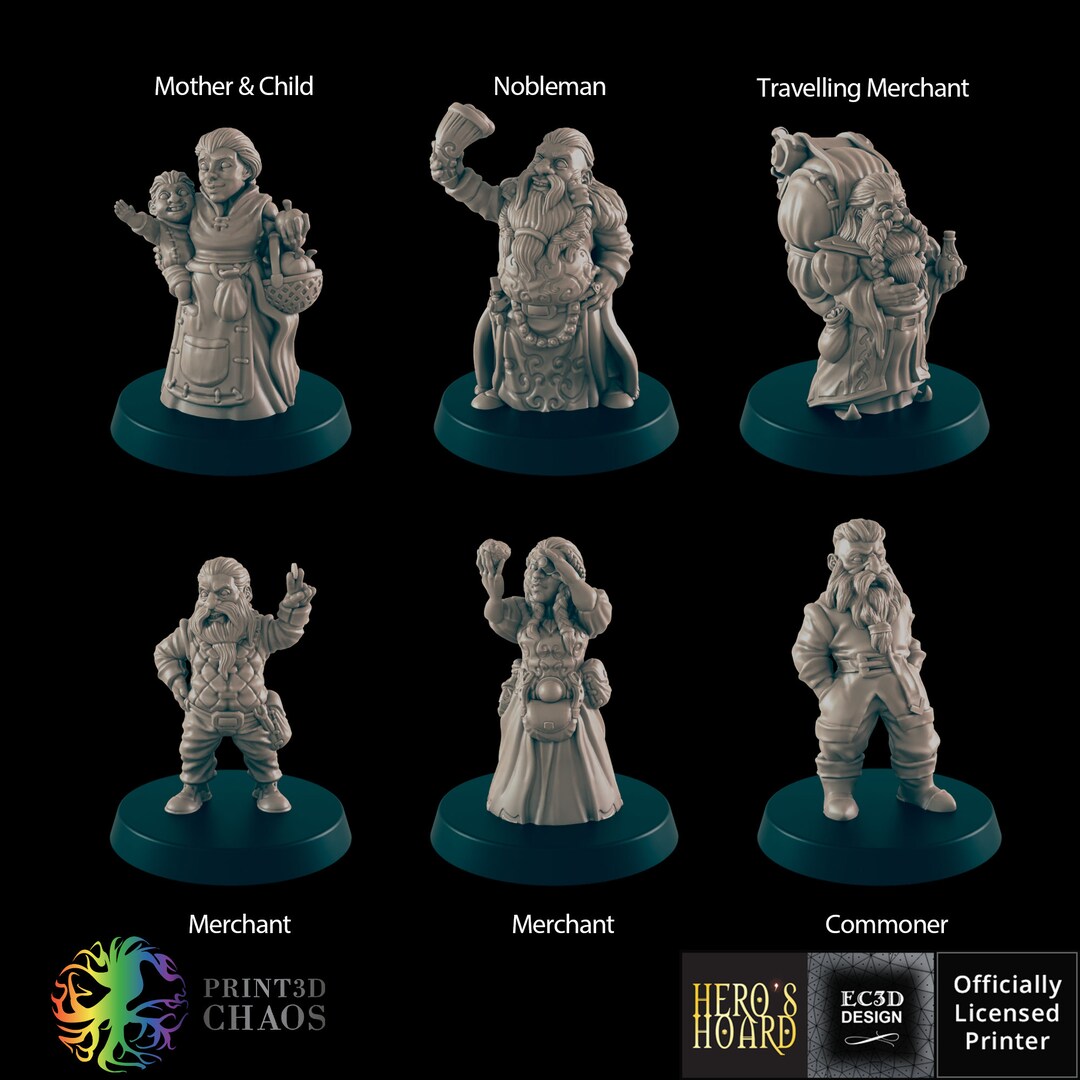Dwarf Npcs | EC3D Designs | Tabletop Miniatures - Etsy