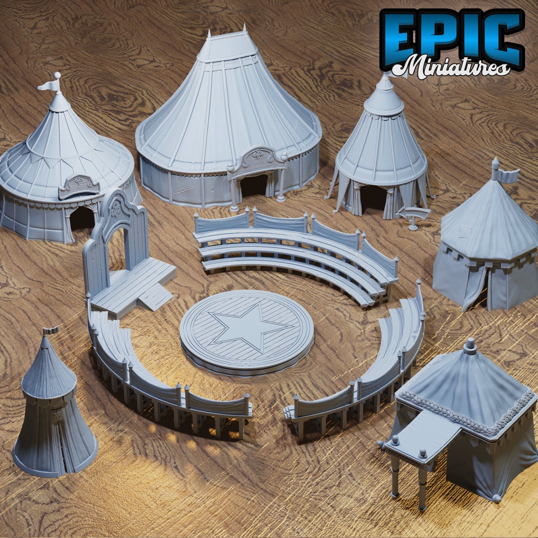 Carnival Tents and Stage Epic Miniatures Nightsky Circus Tabletop ...