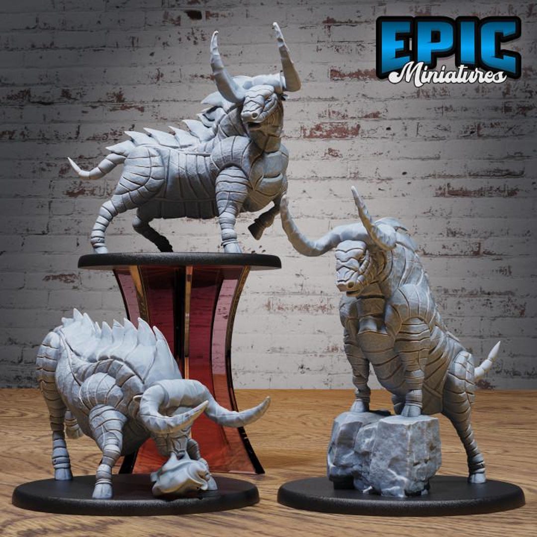 Gorgon bull Epic Miniatures Dwarf Mountain Tabletop Miniatures - Etsy