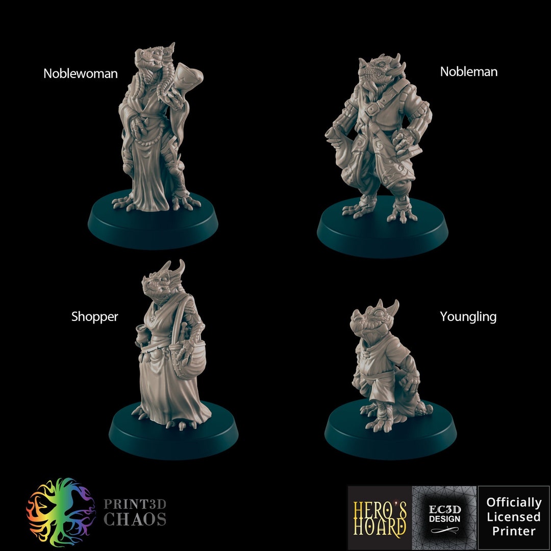 Dragonborn Npcs EC3D Designs Tabletop Miniatures - Etsy