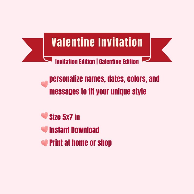 Galentine Party Invitation Template | Valentine’s Day Invitation 5x7 ...
