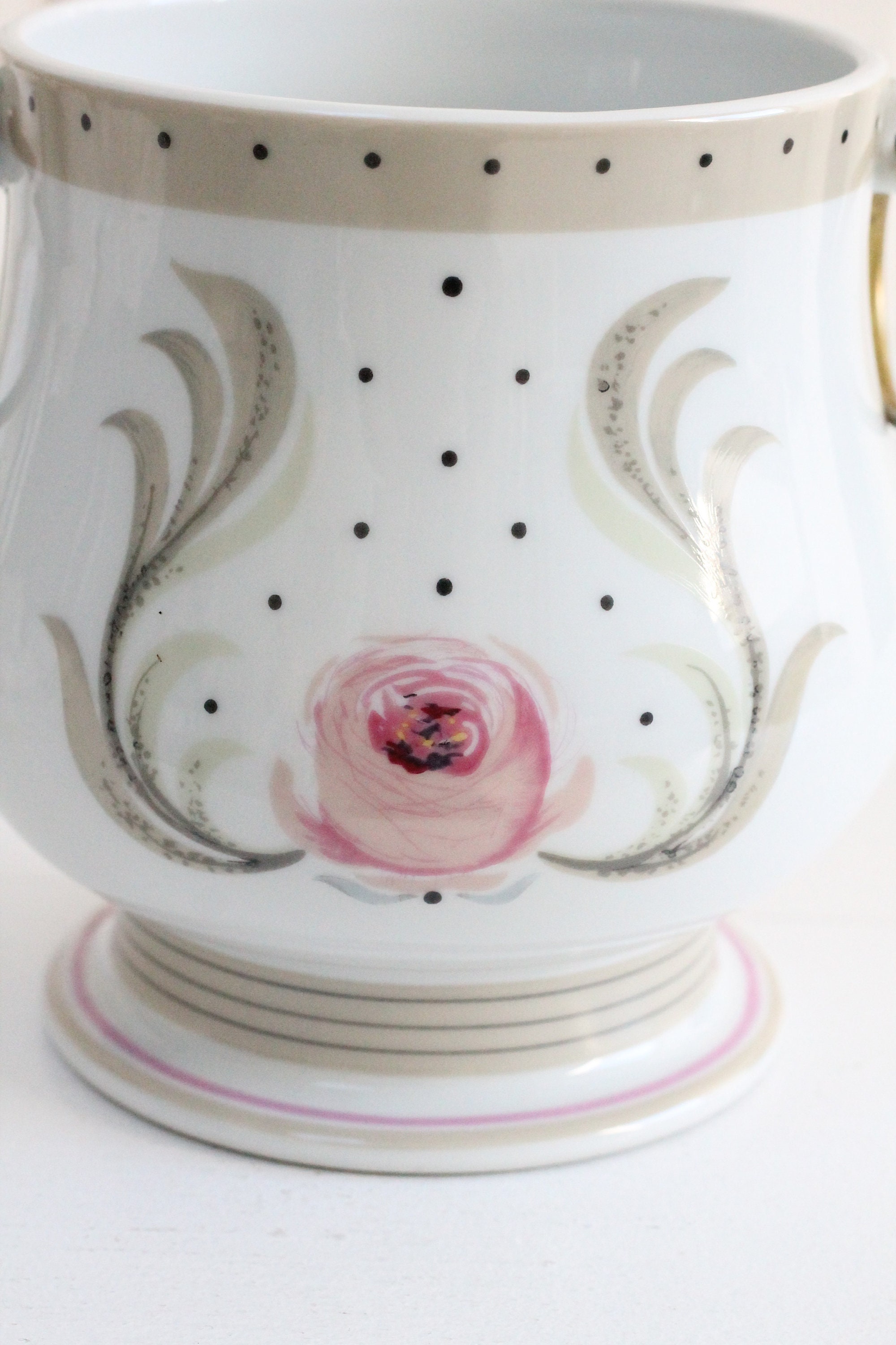 Vintage French Limoges Indoor Planter, White Porcelain Flower Pot With ...
