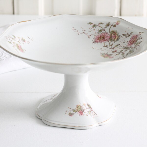 Antique White Ironstone Compote - Etsy
