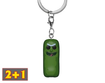 Rick and Morty Pickle Keychain - Etsy