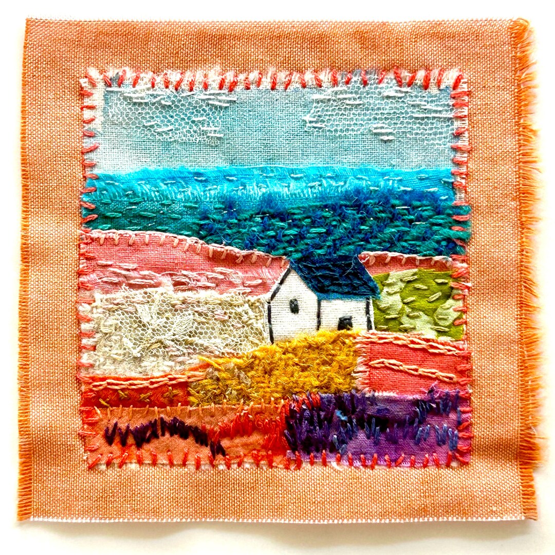 Mini Textile Art Little Cottage by the Coast - Etsy