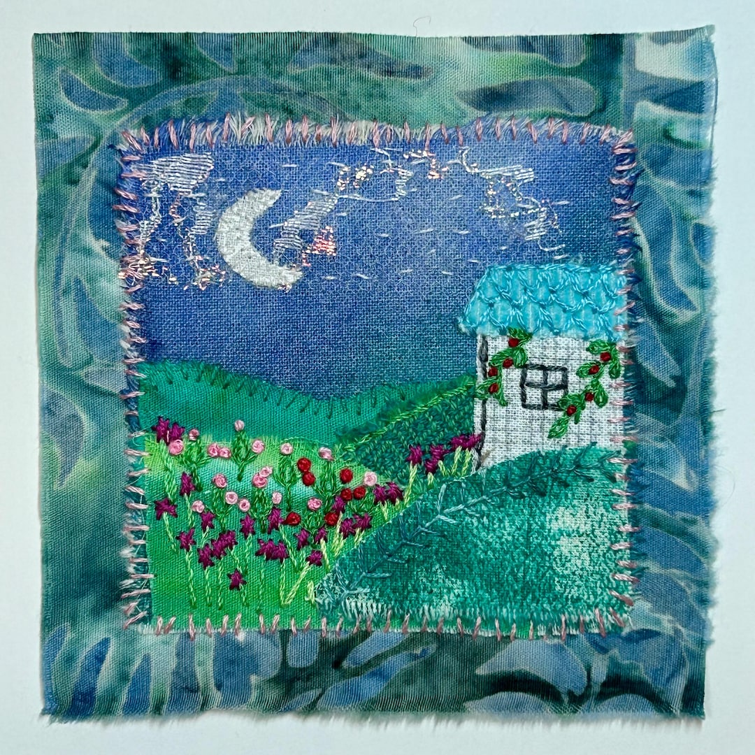 Mini Textile Art - Moonlight Retreat - Etsy