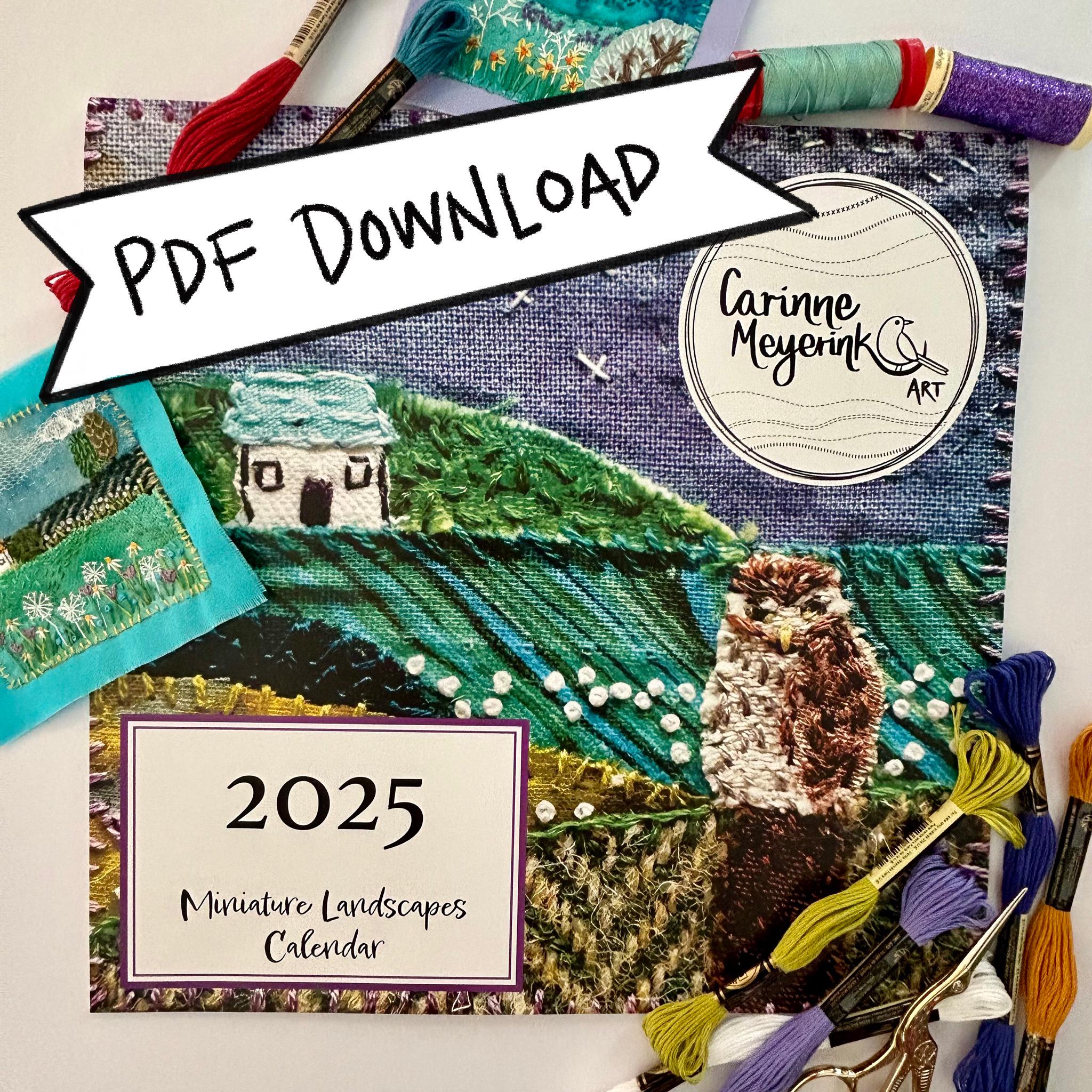 PDF Pattern Calendar 2025 - 12 Mini Landscape Patterns - PDF ...