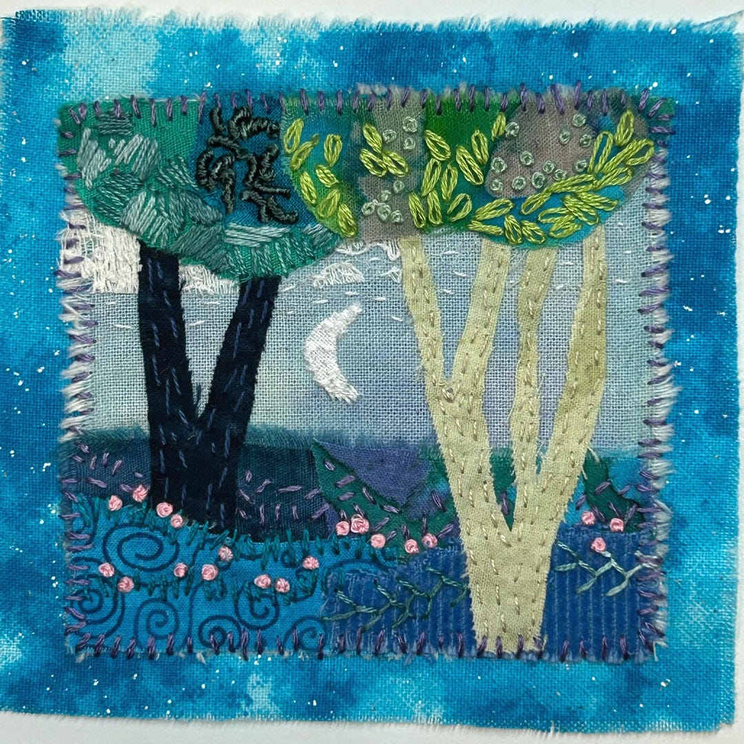 Mini Textile Art - Towering Giants - Etsy