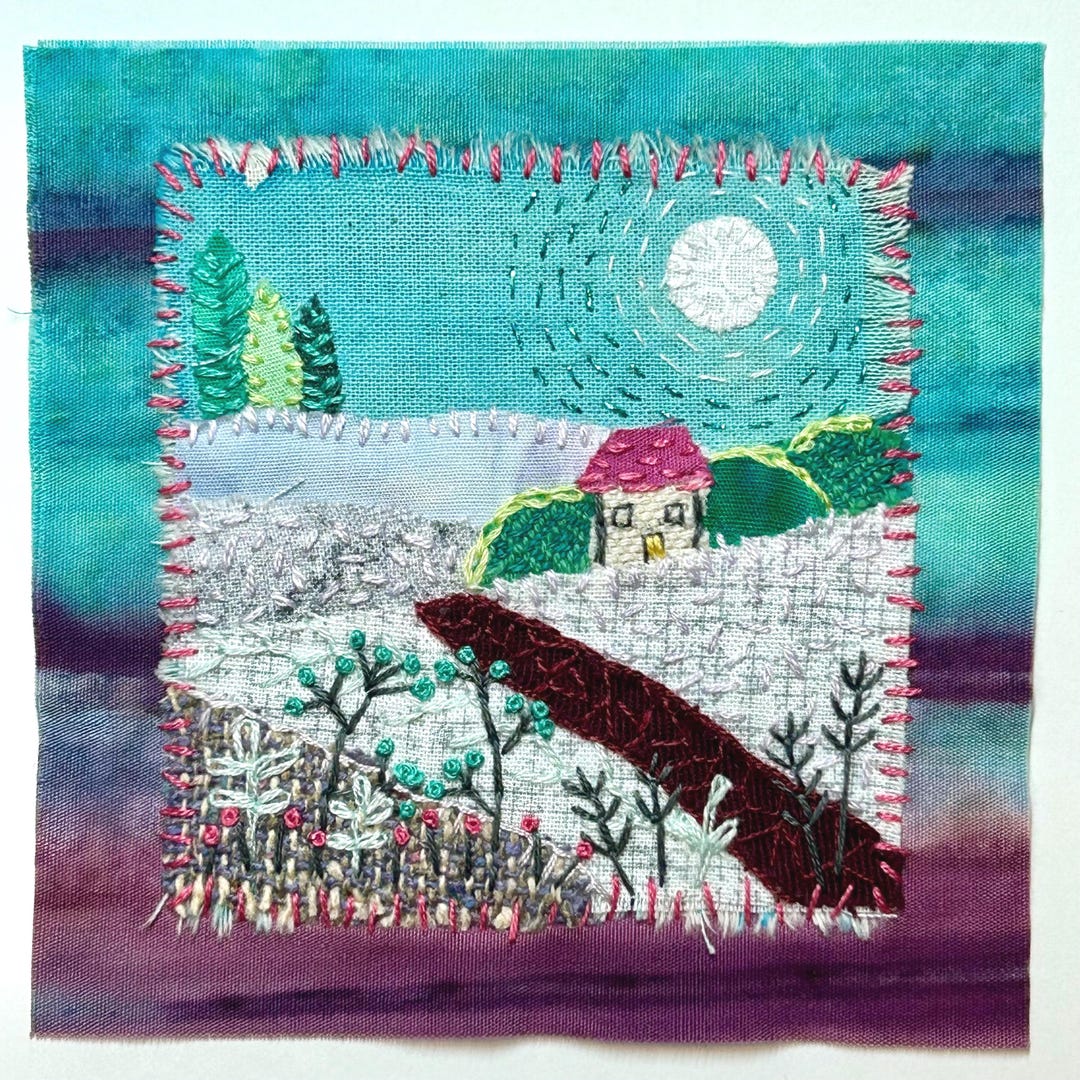 Mini Textile Art - A Winter Haven - Etsy