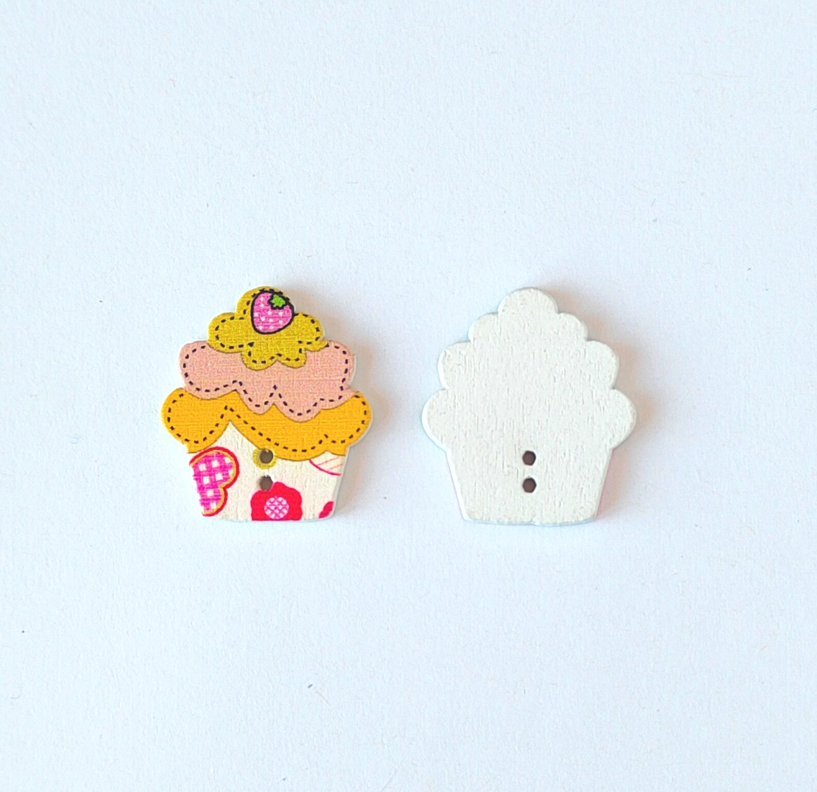 10 Pieces of CHILDREN'S BUTTONS Made of WOOD. Button for Needlework ...