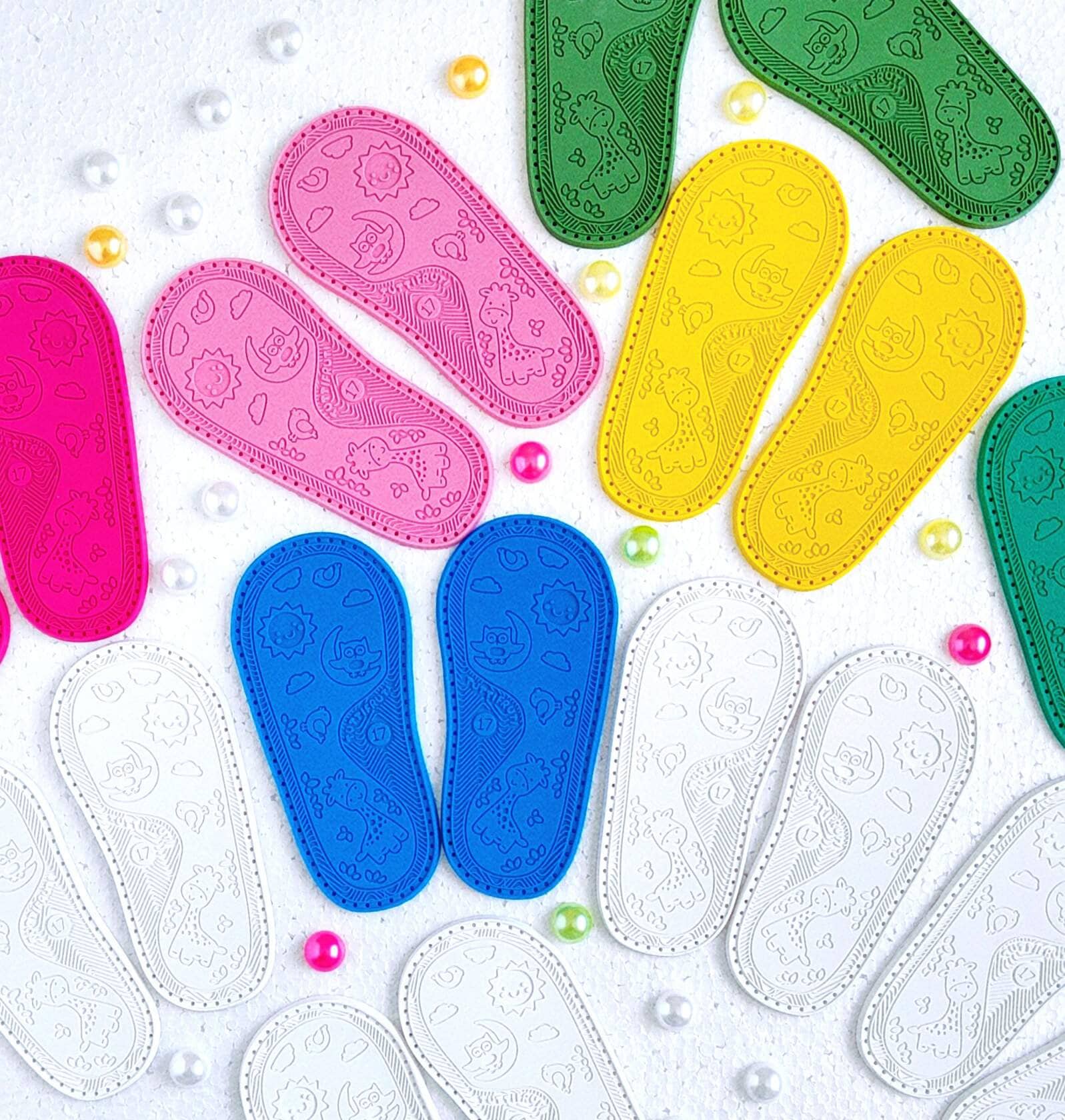 Suelas para zapatos infantiles de crochet (1 par). Suelas de goma EVA ...