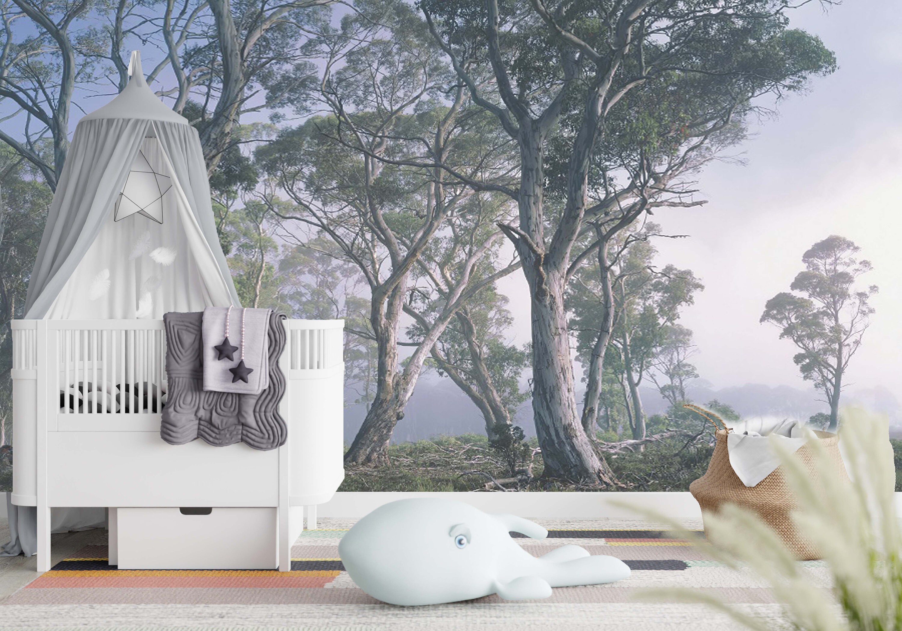 Extra Large Forest Wallpaper, Self Adhesive Botanical Wall Mural ...