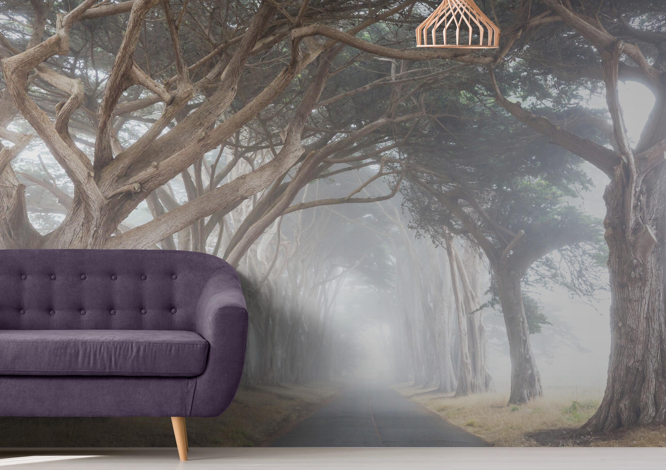 Oversized Forest Wall Mural, Peel and Stick Trees Wallpaper, Self ...