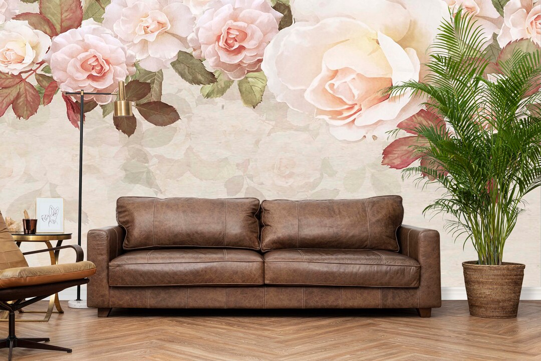 Roses Peel and Stick Wallpaper, Extra Large Floral Self Adhesive Wall ...