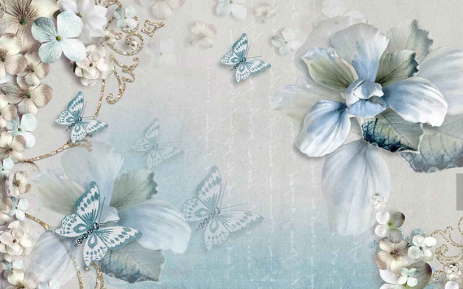 Large Wall Flower Mural Boho Flowers Wallpaper Peel and - Etsy