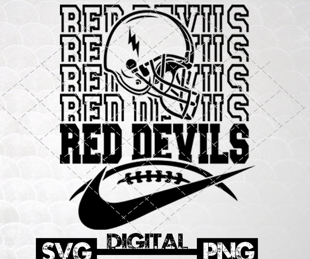 Red Devils Football Svg - Etsy