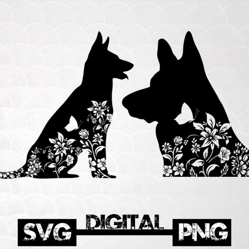 German Shepherd Svg German Shepherd Ears Dog Outline Dog - Etsy