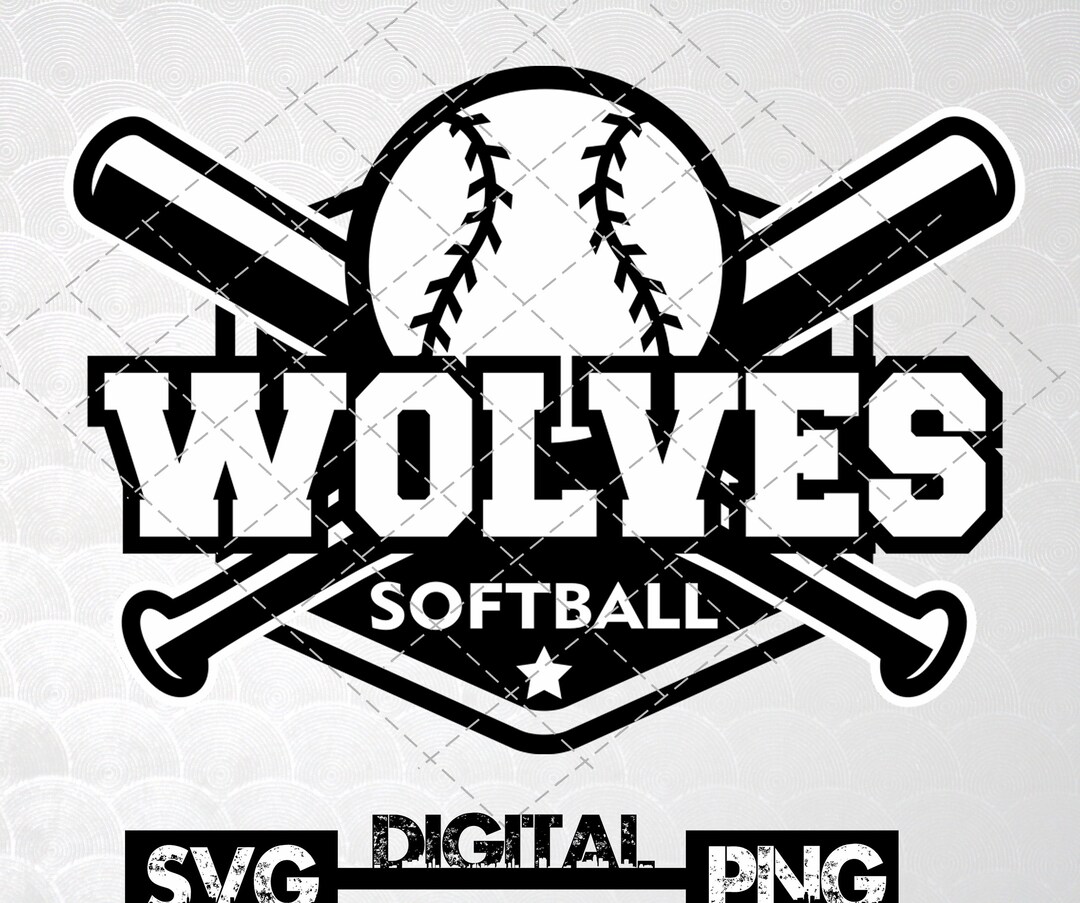 Wolves Softball Svg - Etsy