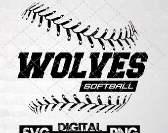 Softball Svg, Wolves Softball Svg, Wolves, Wolf, Softball, Svg, Dxf ...