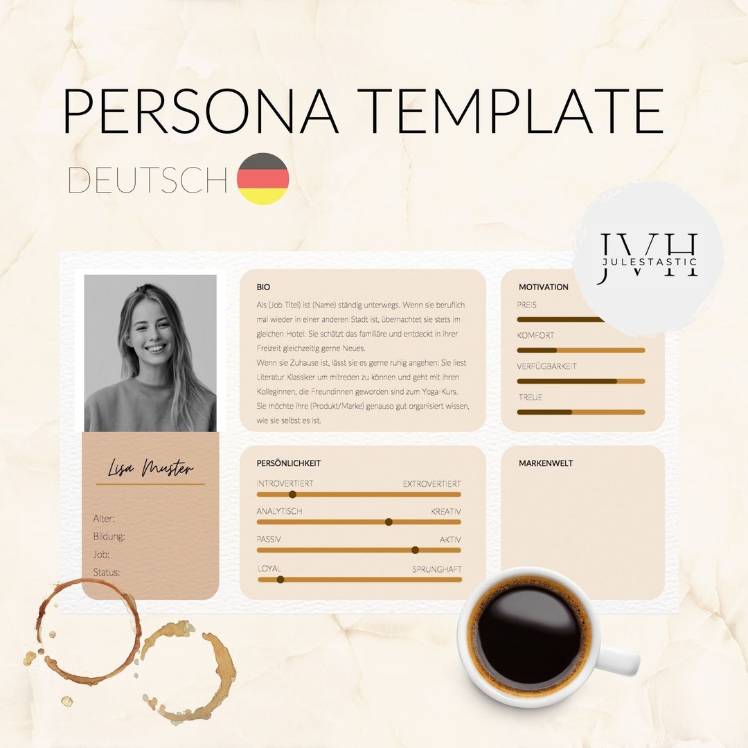 MARKETING PERSONA TEMPLATE for Audience Definition as Open Pptx File - Etsy