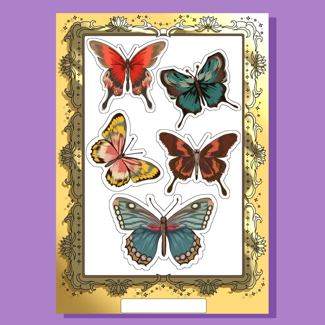 Aesthetic Butterfly Sticker Sheet - Etsy