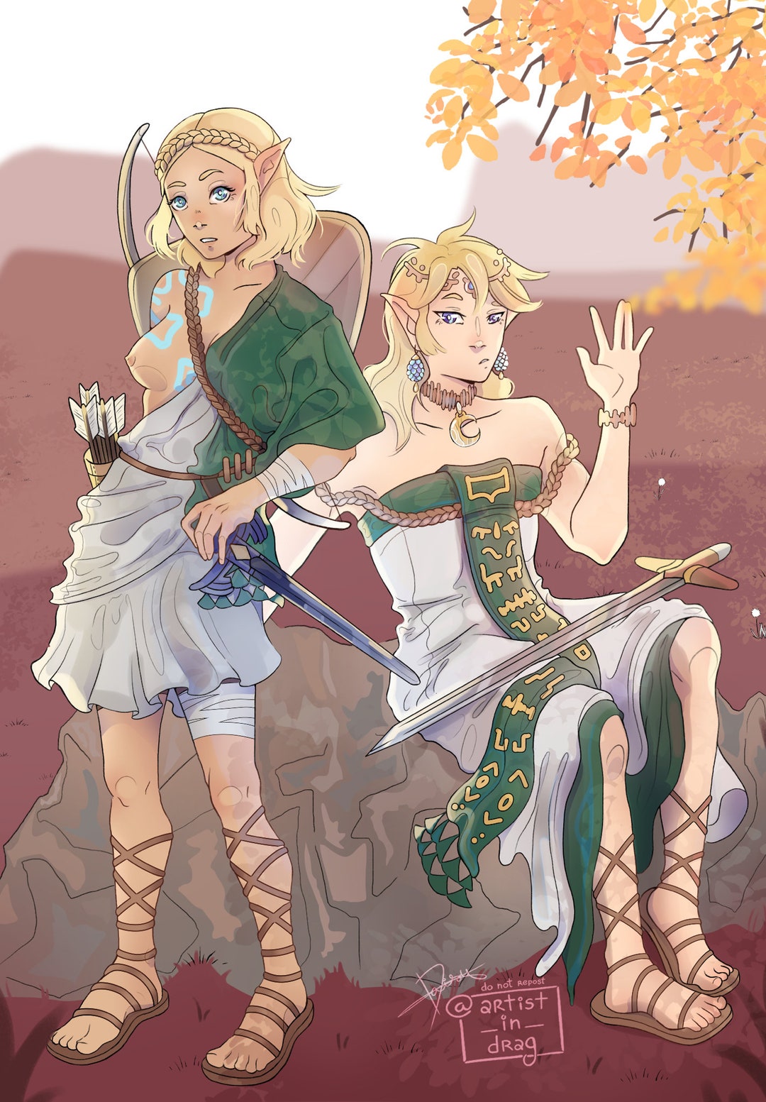 Loz Link Outfit Swap Art Print - Etsy