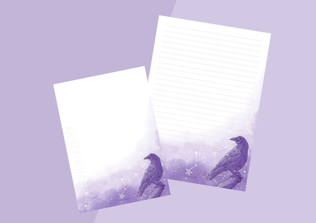 Printable 'purple Raven' Stationery DINA4 DINA5 Lined Blank NO AI ...