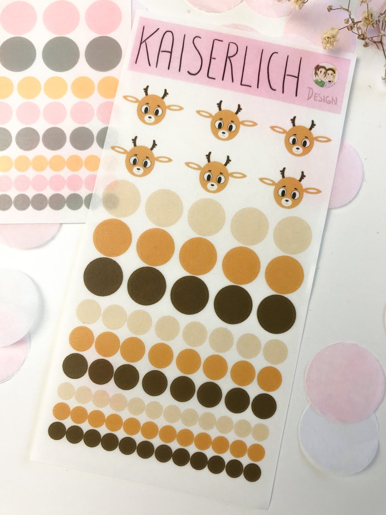 Heedee & Lance Gui Sticker Sheet, Color Theory, Dot, Stickers, Deer ...