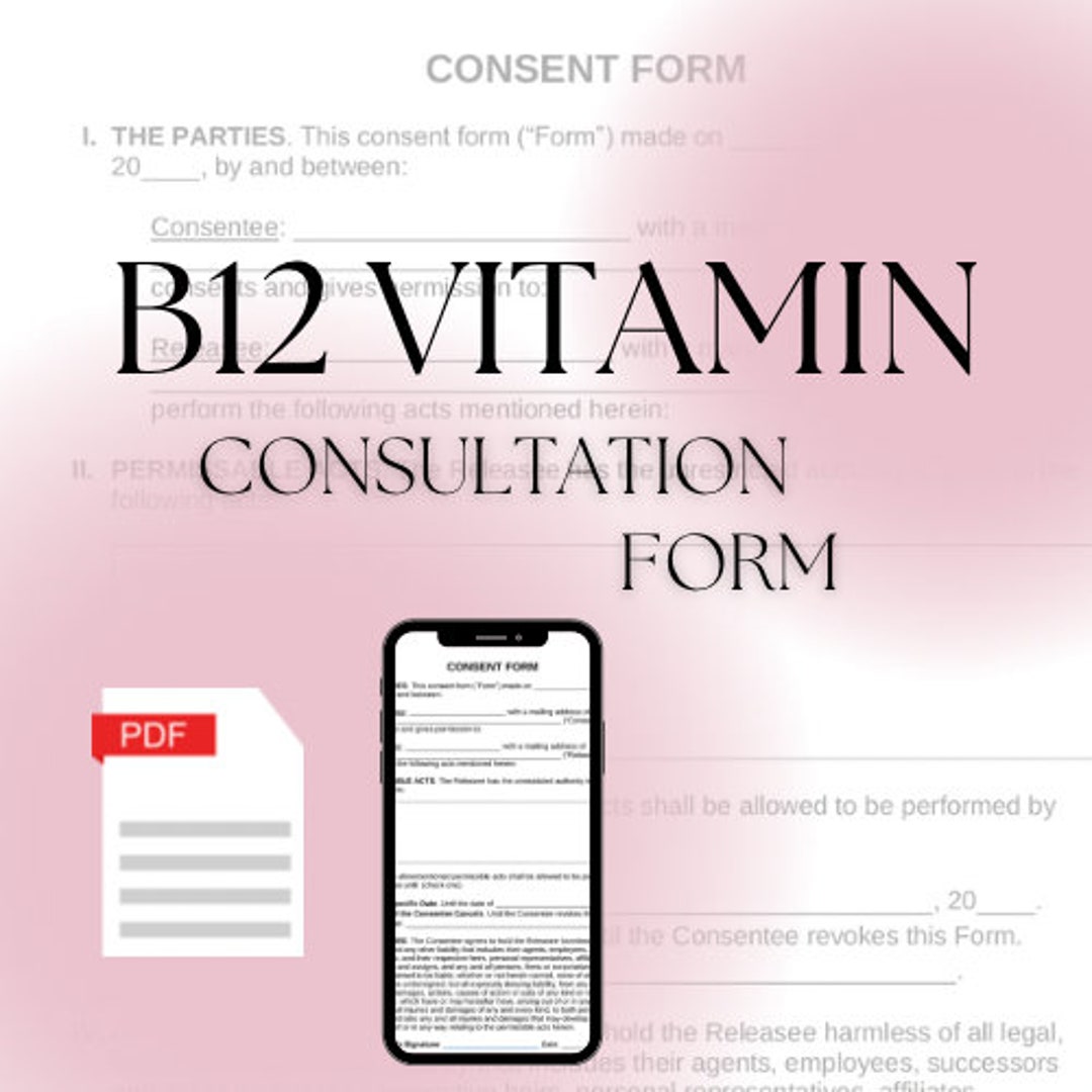 Vitamin B12 Consent and Consultation Form - Etsy