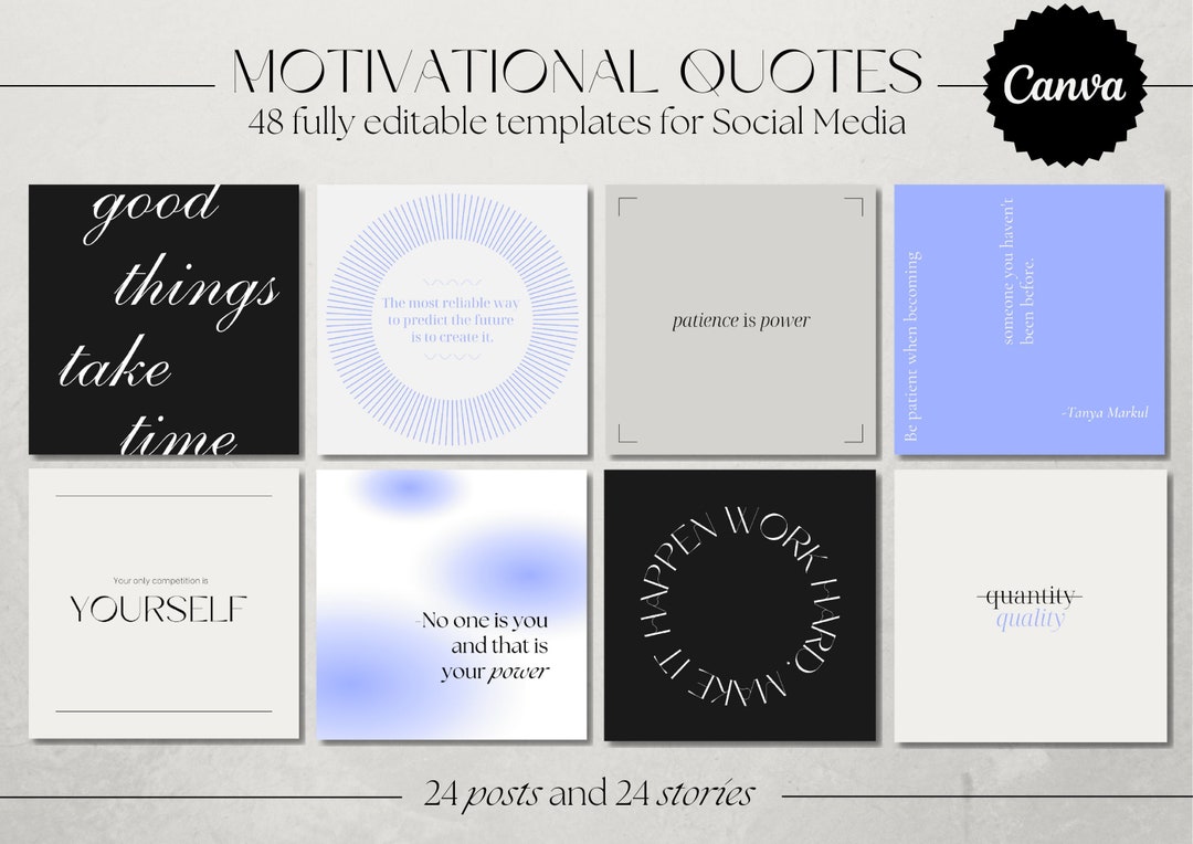 48 Motivational Quotes for Social Media | Fully Editable Canva ...