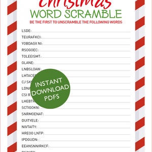 INSTANT DOWNLOAD 4 Christmas Word Scramble Fun Christmas Family Game ...