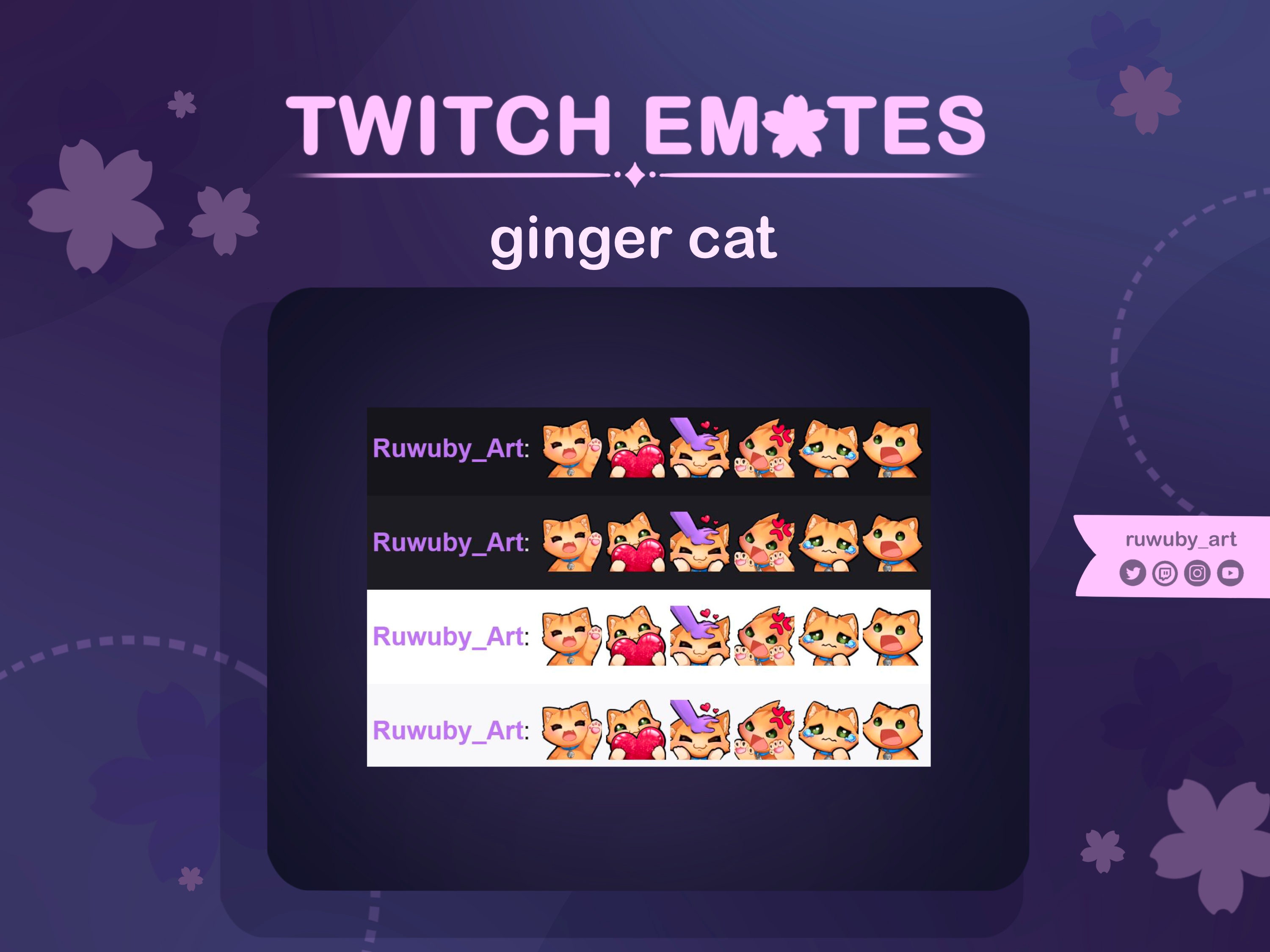 6 Ginger Cat Twitch Emote Pack - Etsy
