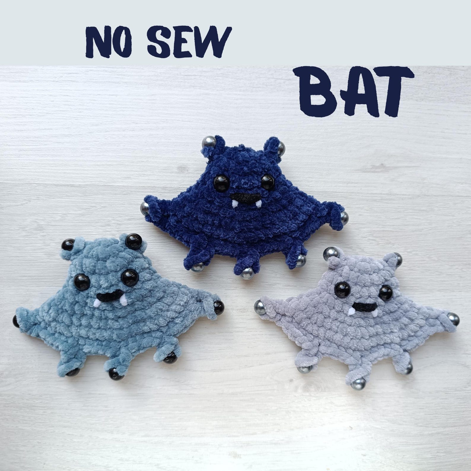Beaded Fidget Bat Crochet Pattern PDF – No Sew Amigurumi Sensory Toy ...