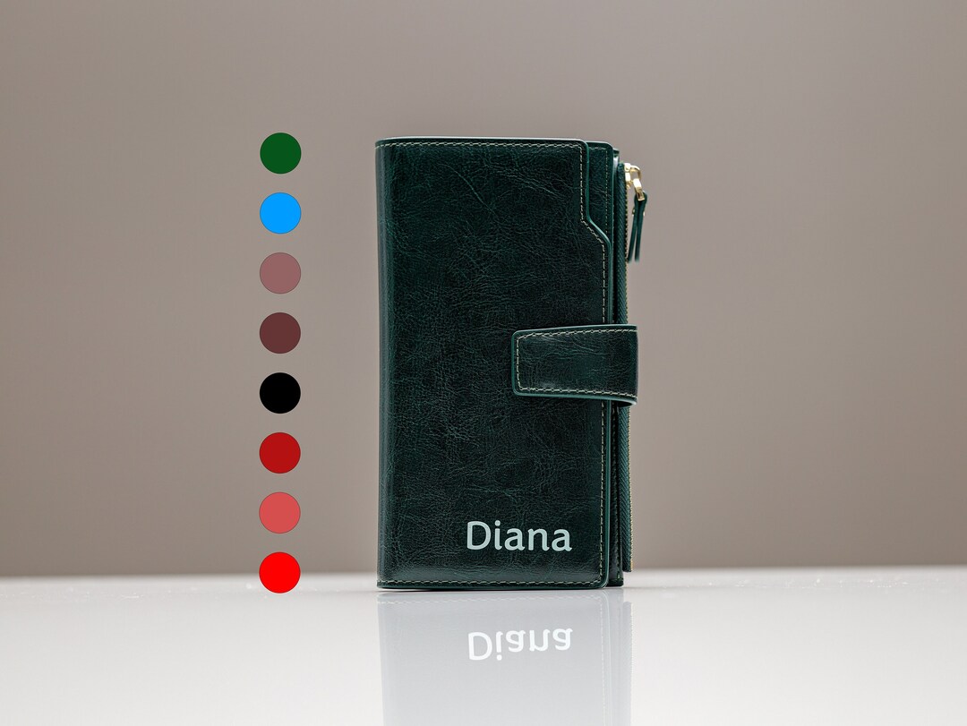 Personalized Women Wallet, Genuine Leather, Christmas Gift, Engraved ...